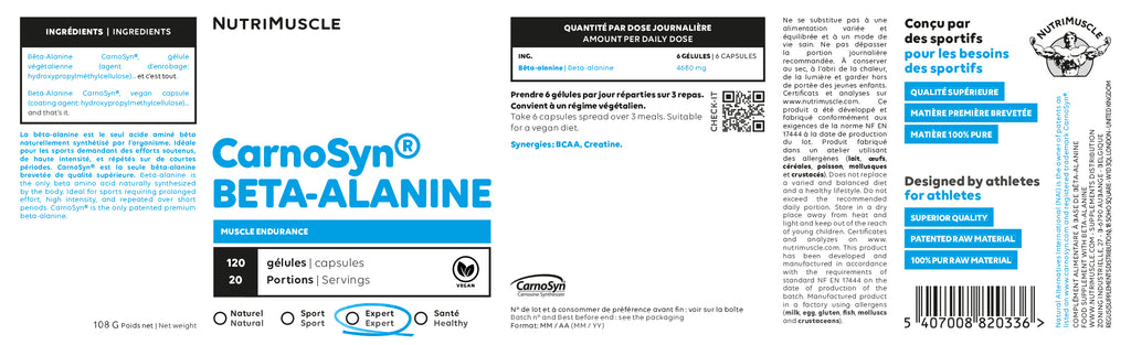 Bêta-Alanine Carnosyn® en gélules – Nutrimuscle