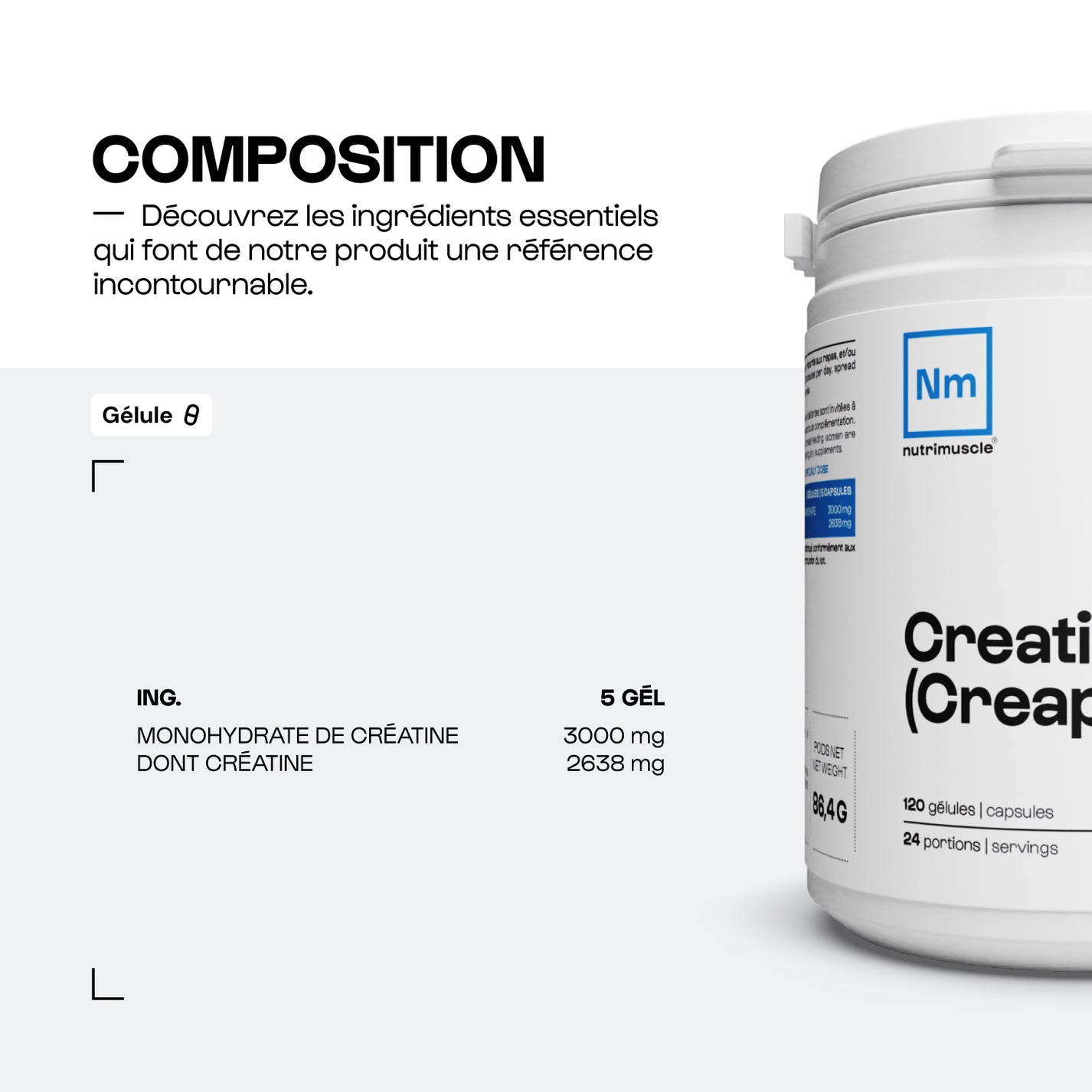Gélules de Créatine (Creapure®) – Nutrimuscle