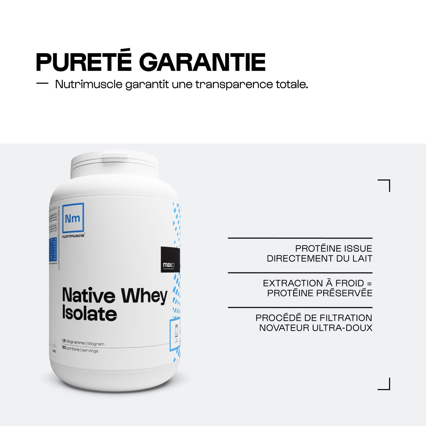 Whey Native Isolate (Low lactose) – Nutrimuscle